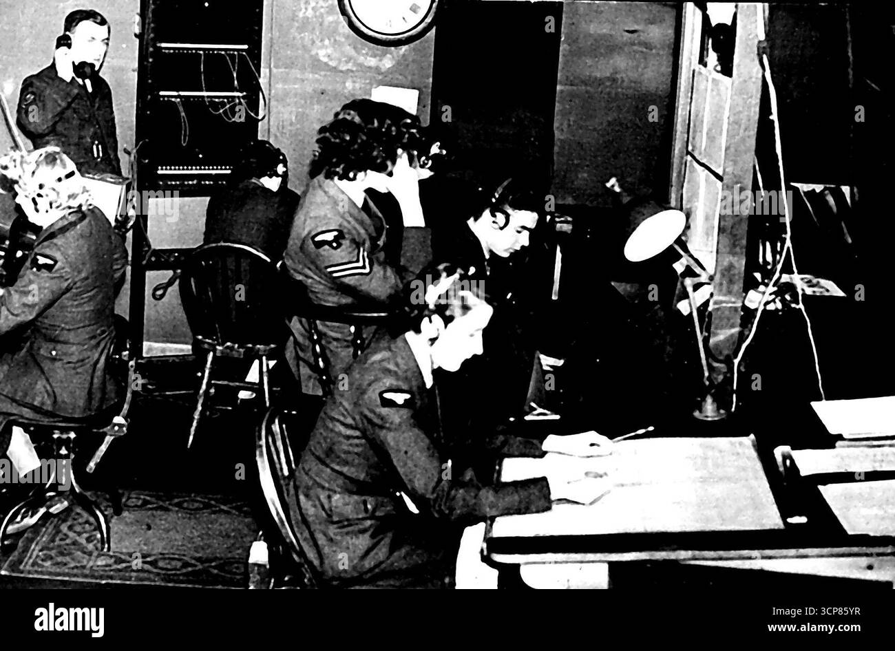 These girl operators of the women's Auxiliary Air Force are plotting ...