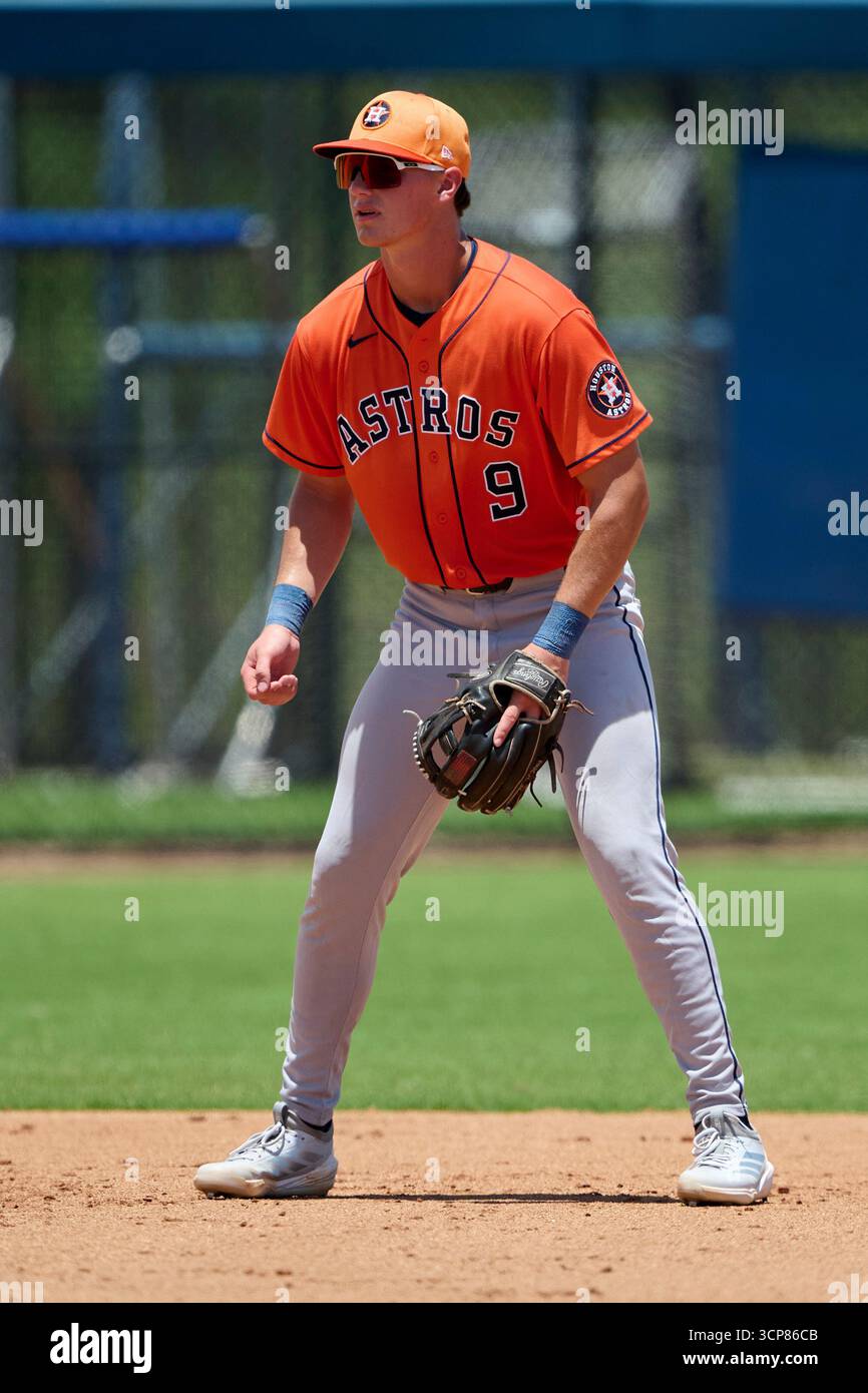 Houston Astros third baseman Xavier Neyens (9) fielding during an MiLB ...