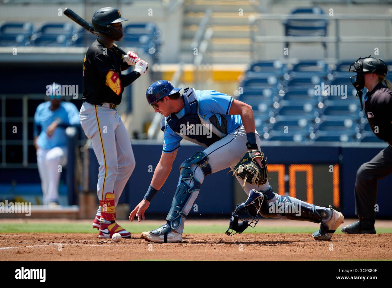 Tampa Bay Rays catcher Brody Donay (49) fielding during an MiLB Florida ...