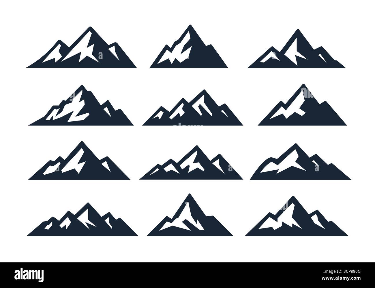 Mountain logo vector icon illustration. Peak mountain snow range ...
