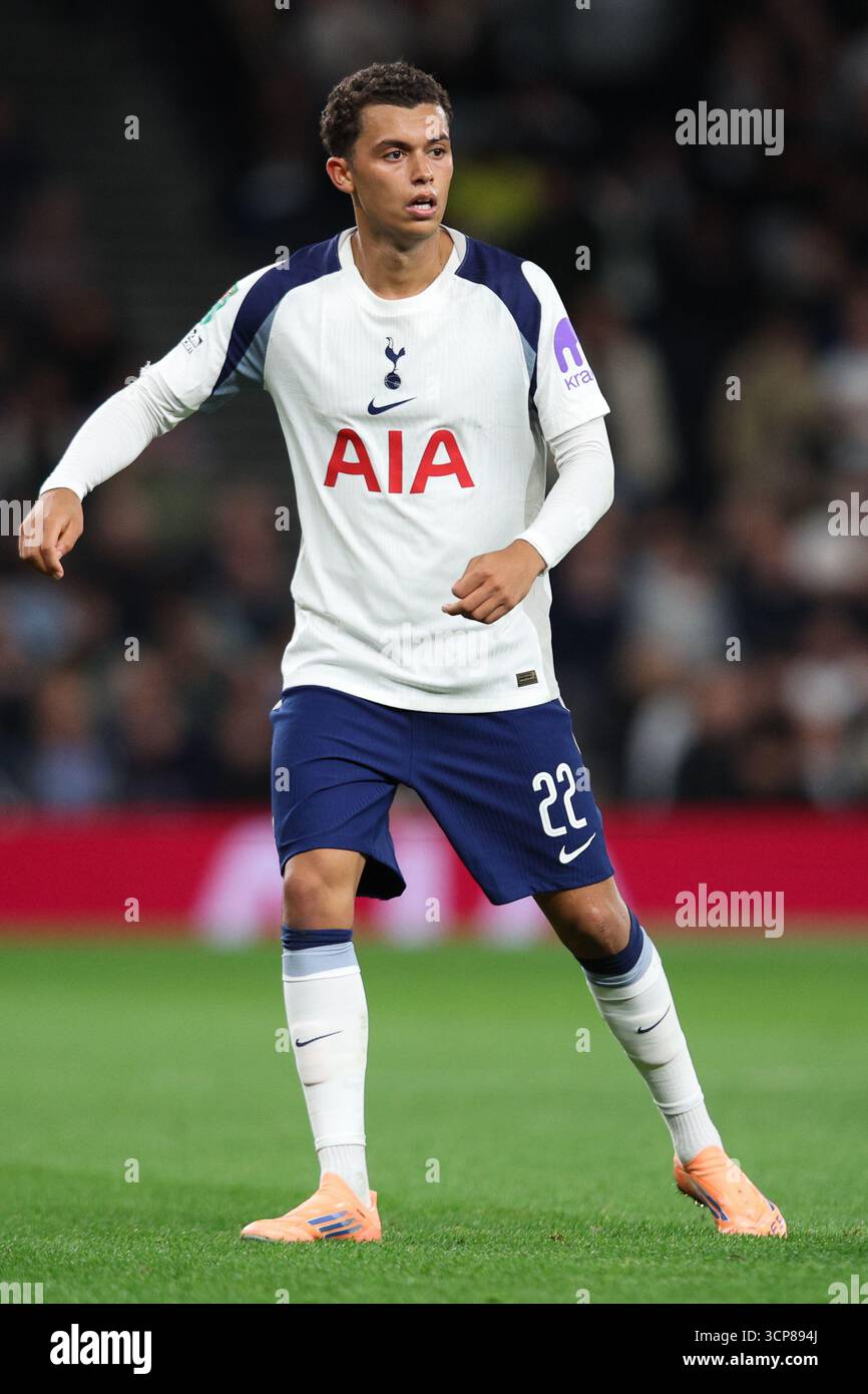 LONDON, UK - 24th Sept 2025: Brennan Johnson of Tottenham Hotspur ...