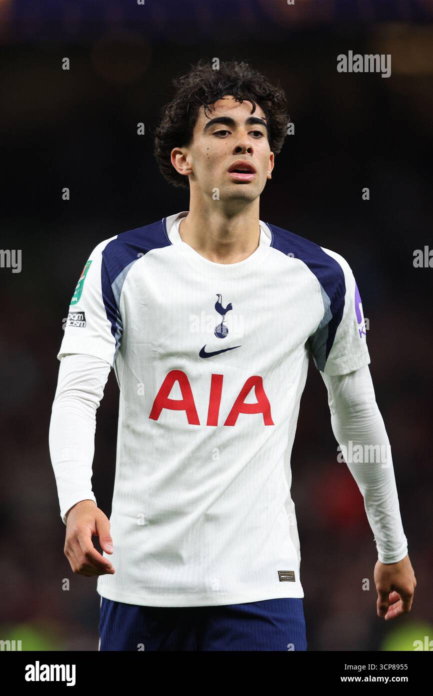 LONDON, UK - 24th Sept 2025: Luca Williams-Barnett of Tottenham Hotspur during the EFL Carabao ...