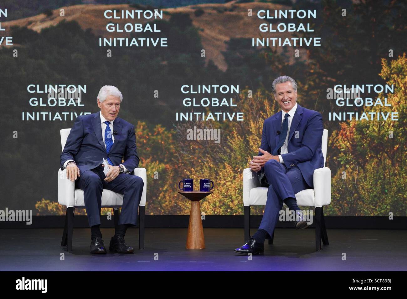 Bill Clinton, Gavin Newsom on stage for Clinton Global Initiative 2025 ...