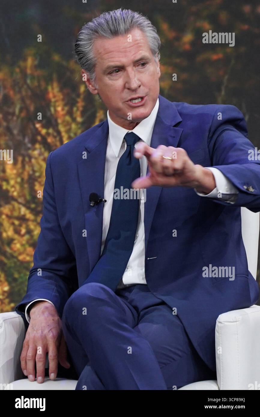 Gavin Newsom on stage for Clinton Global Initiative 2025 Annual Meeting ...