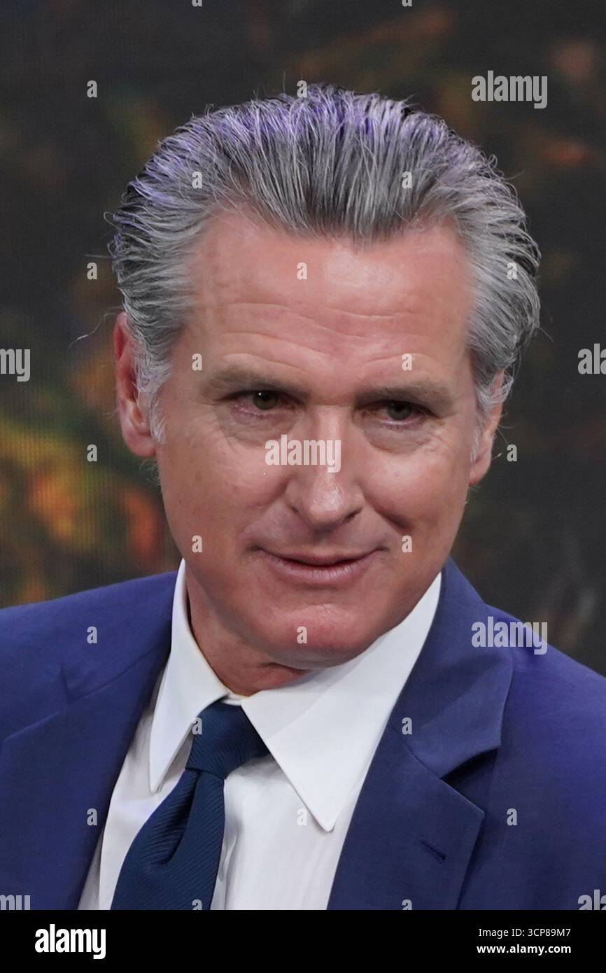 Gavin Newsom on stage for Clinton Global Initiative 2025 Annual Meeting ...