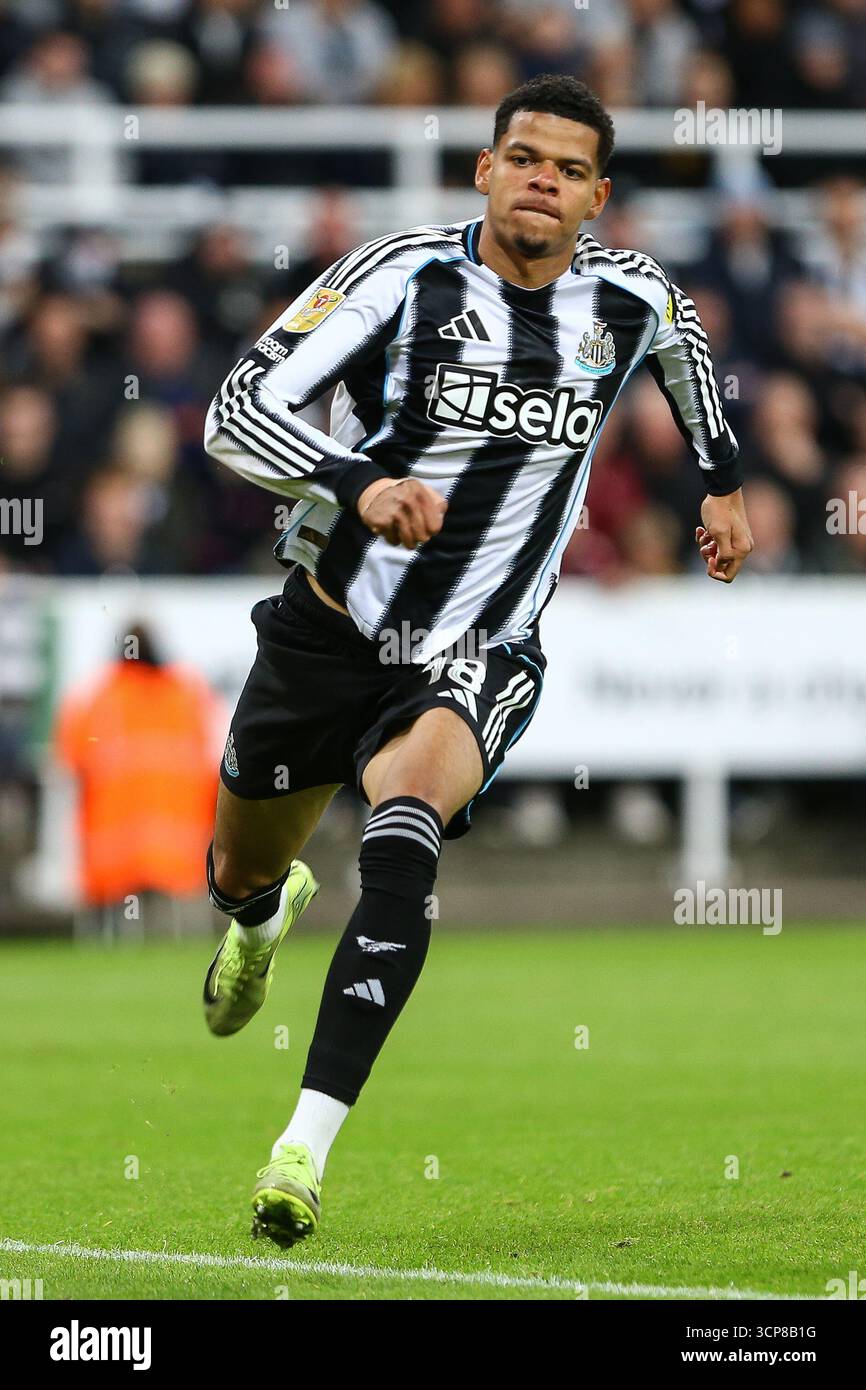William Osula of Newcastle United in action during the Carabao Cup ...