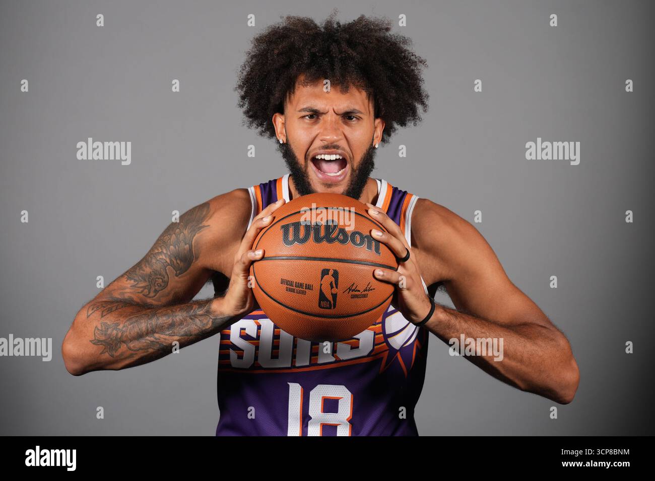 Phoenix Suns forward Isaiah Livers (18) poses during the NBA basketball ...