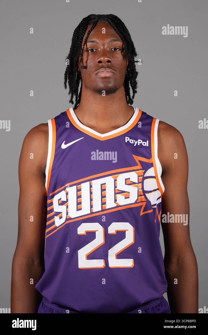 Phoenix Suns forward CJ Huntley (22) poses during the NBA basketball team's Media Day in Phoenix ...
