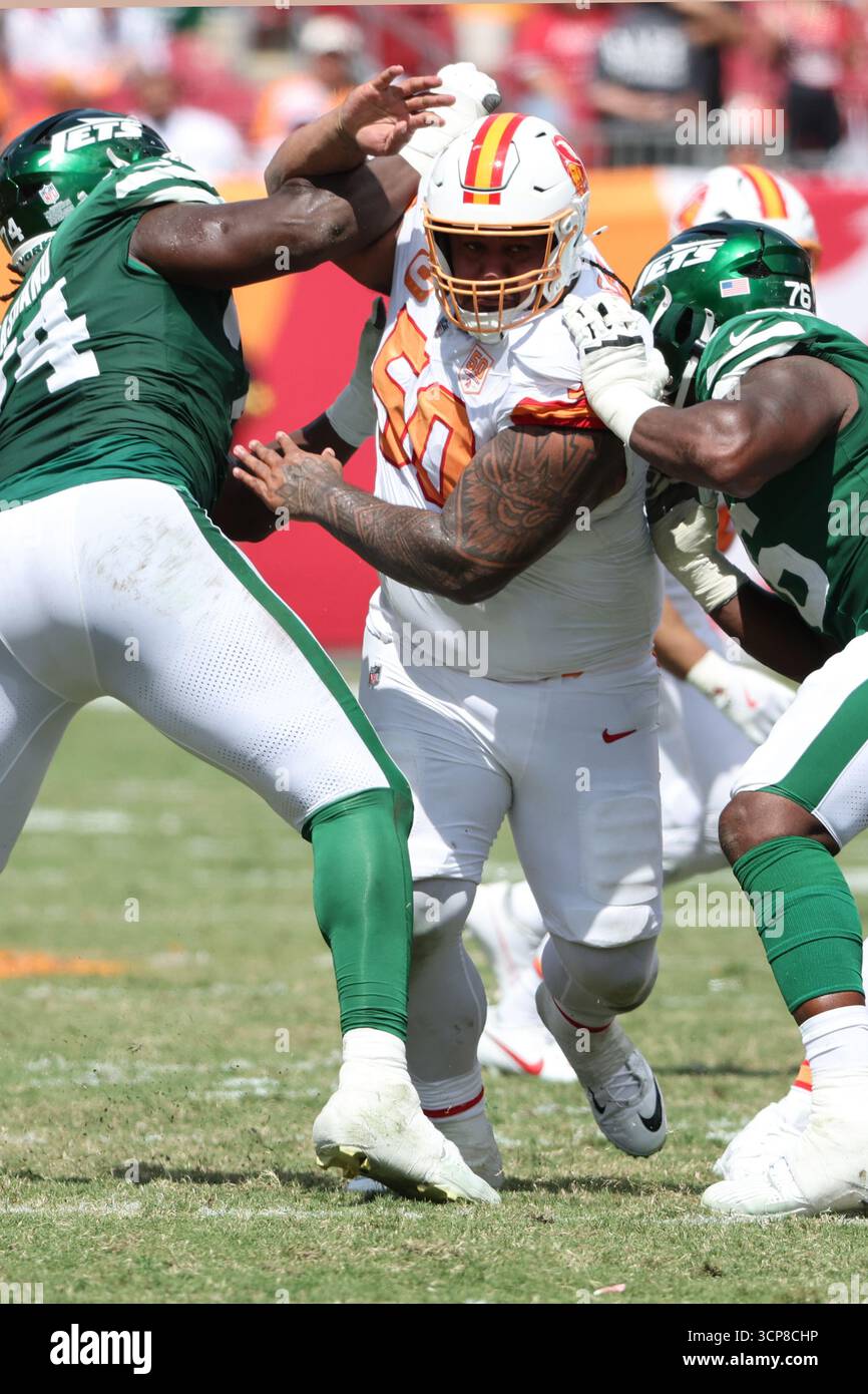 Tampa Bay Buccaneers defensive tackle Vita Vea (50) rushes in against ...