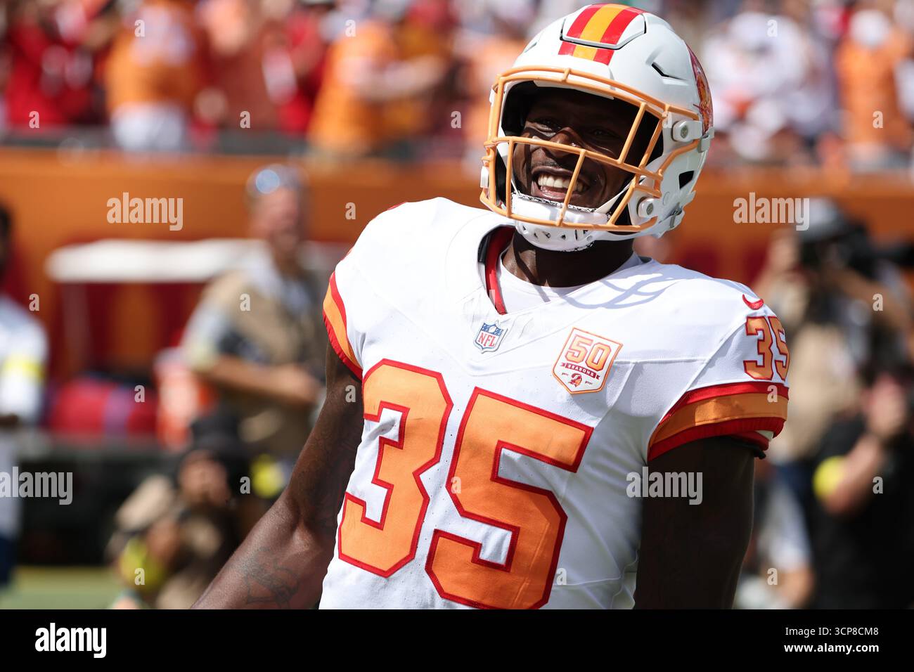 Tampa Bay Buccaneers cornerback Jamel Dean (35) celebrates an ...