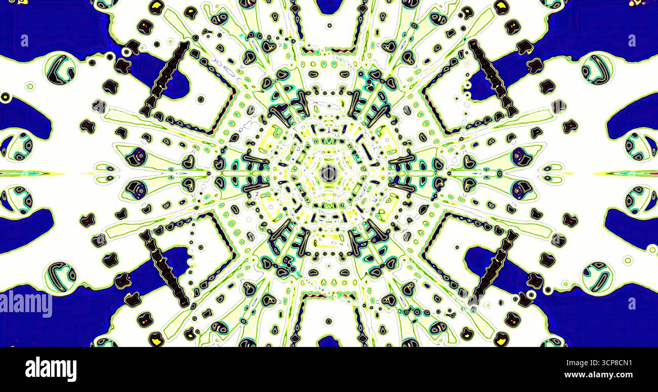 Bright colors and complex shapes create a captivating abstract pattern ...