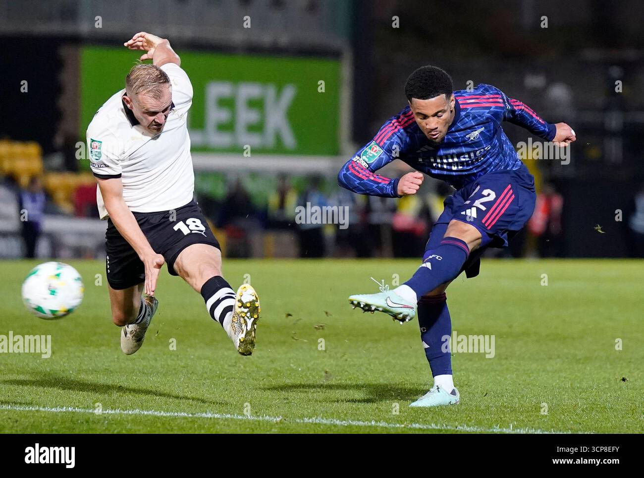Burslem, England, 24th September 2025. Ethan Nwaneri of Arsenal (R ...