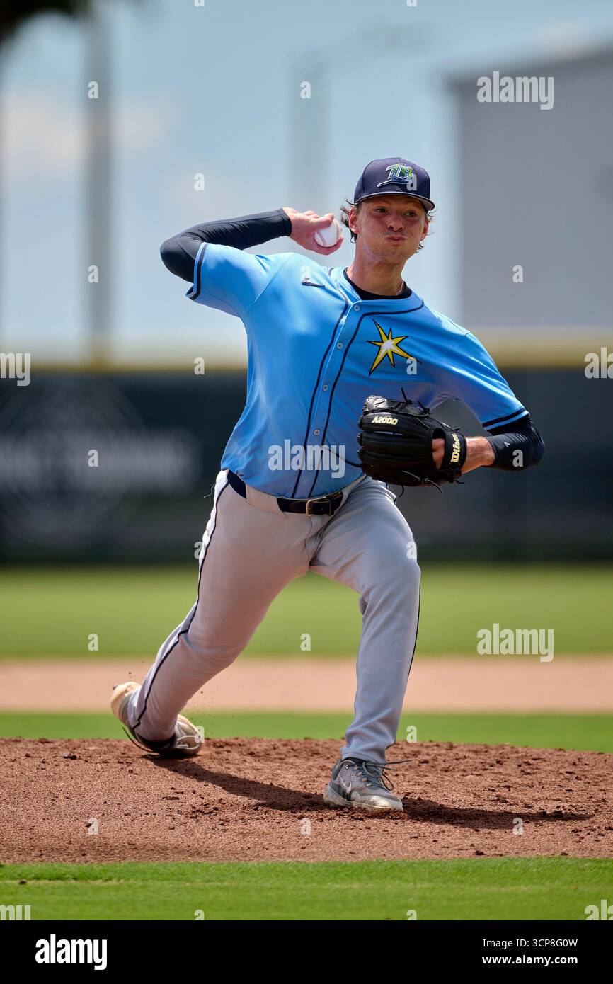 Tampa Bay Rays pitcher Aidan Haugh (47) during an MiLB Florida Bridge ...