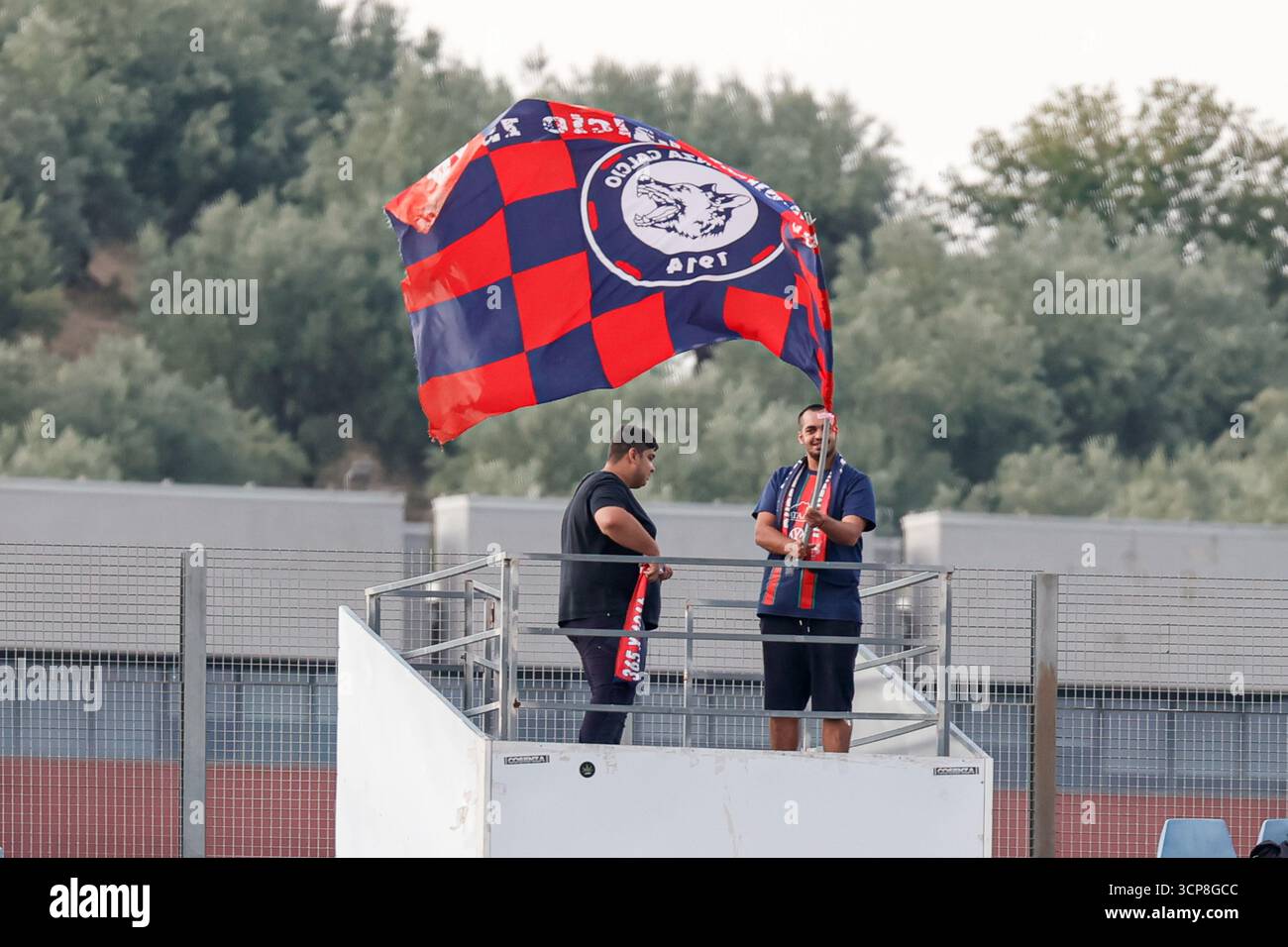 Fans of Cosenza wave flags during the Serie C football match between ...