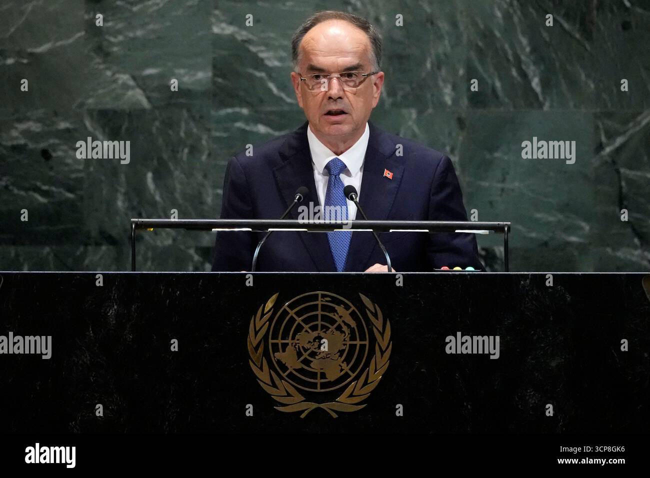 President of Albania Bajram Begaj addresses the 80th session of the ...