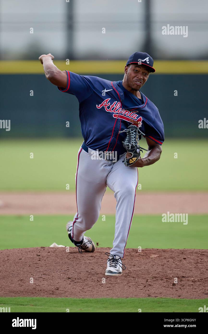 Atlanta Braves pitcher Yoel Correa (40) during an MiLB Florida Bridge ...