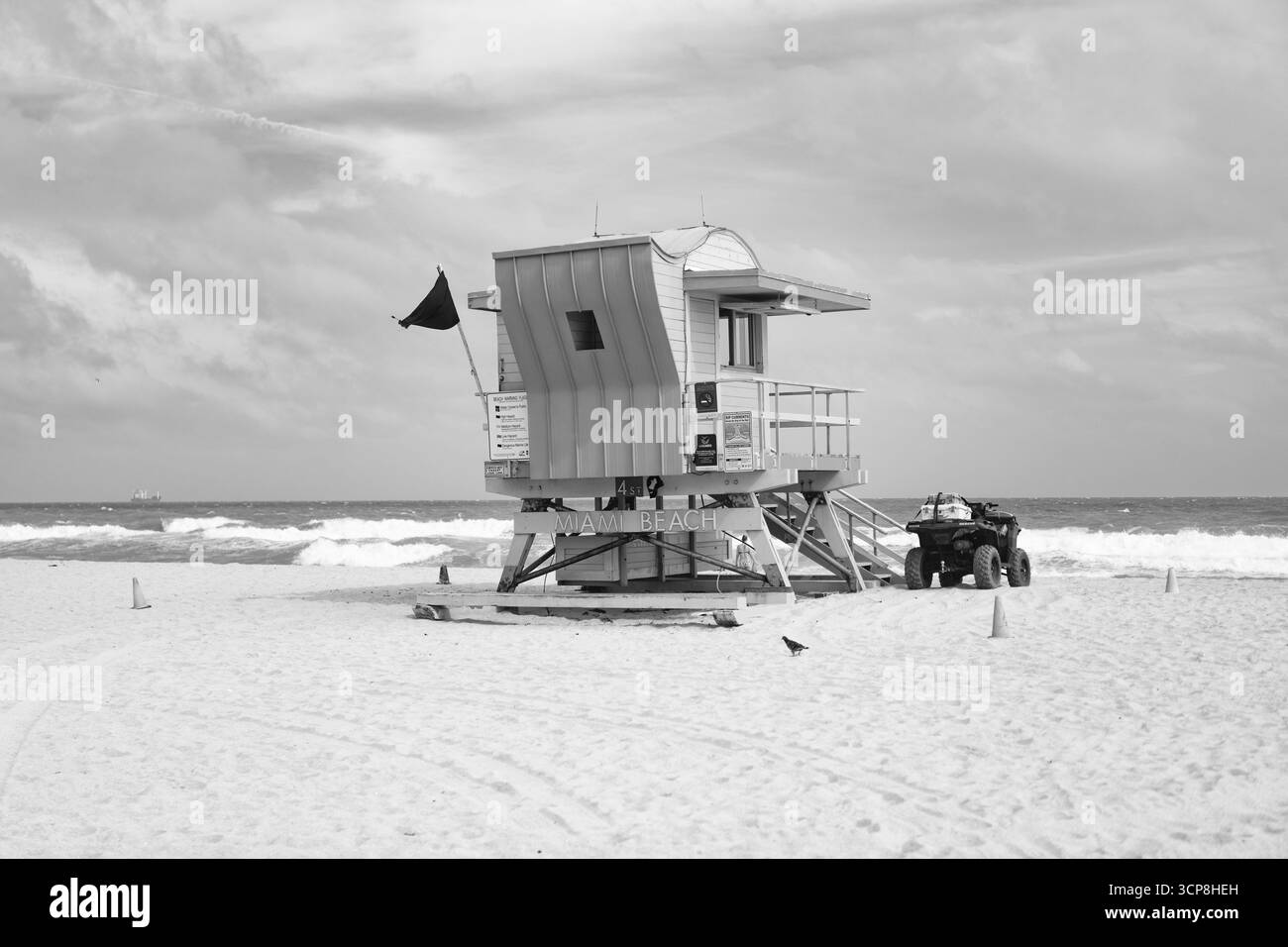 Miami South Beach. Lifeguard tower in South beach. Summer vacation. Sea ...
