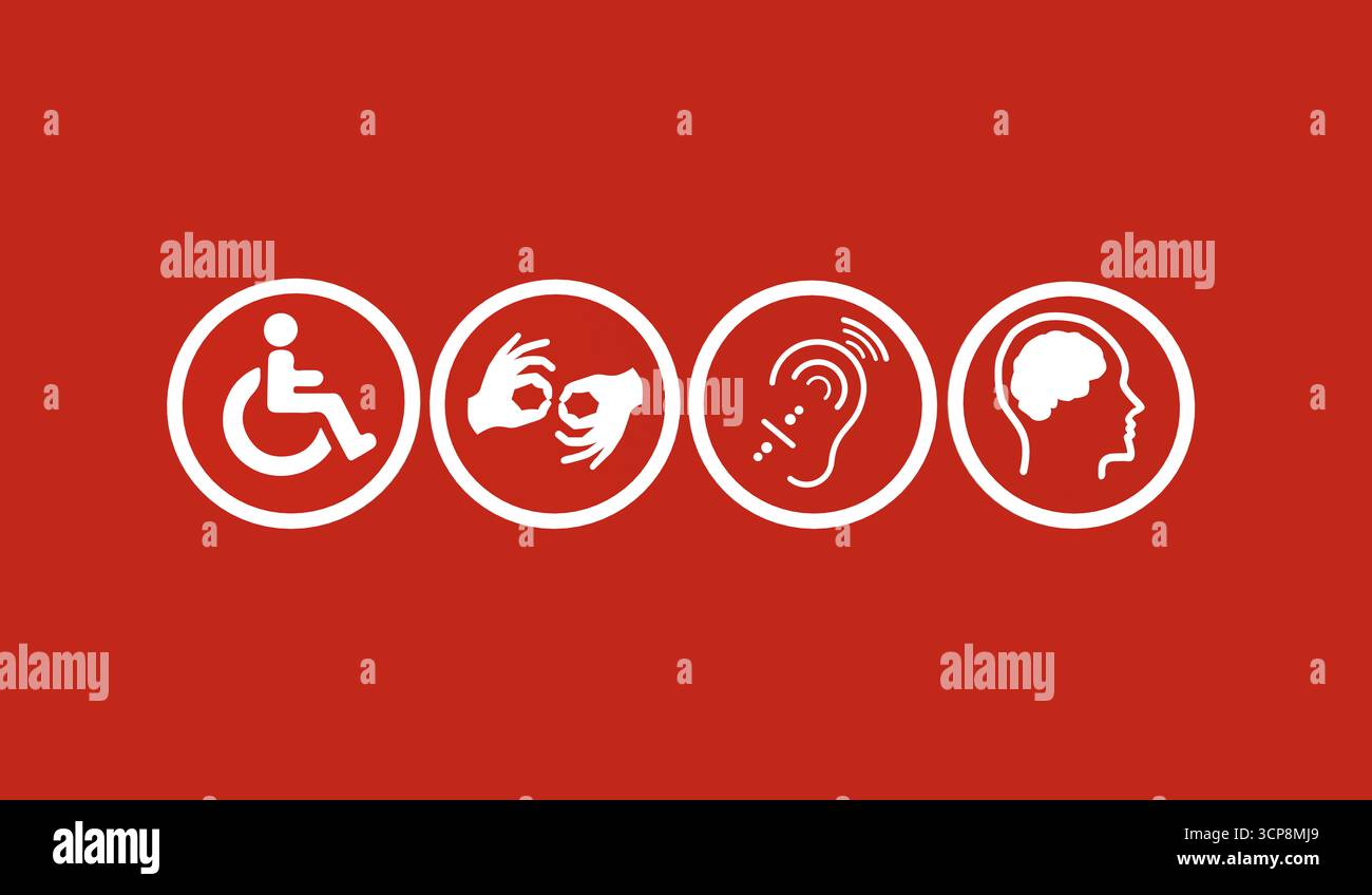 Disabled, Disability Signs, Icons are Visual Presentation Stock Photo ...