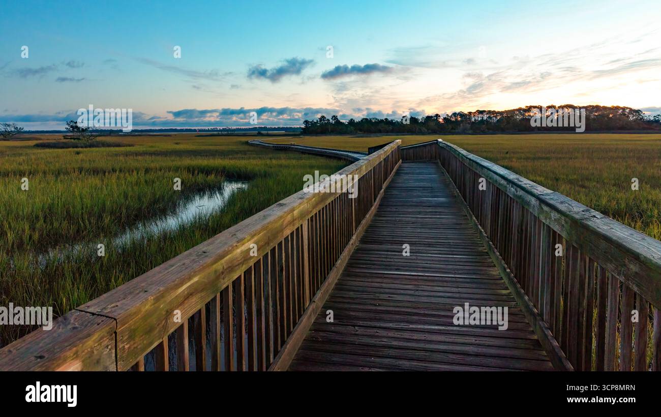 A walkway over salt marsh Stock Photo - Alamy