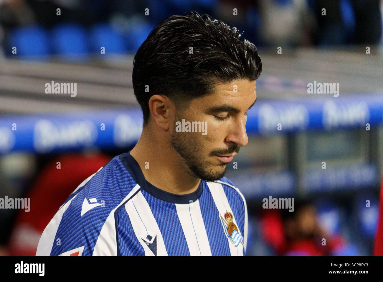 Carlos Soler in pre-game during the La Liga game between Real Sociedad ...