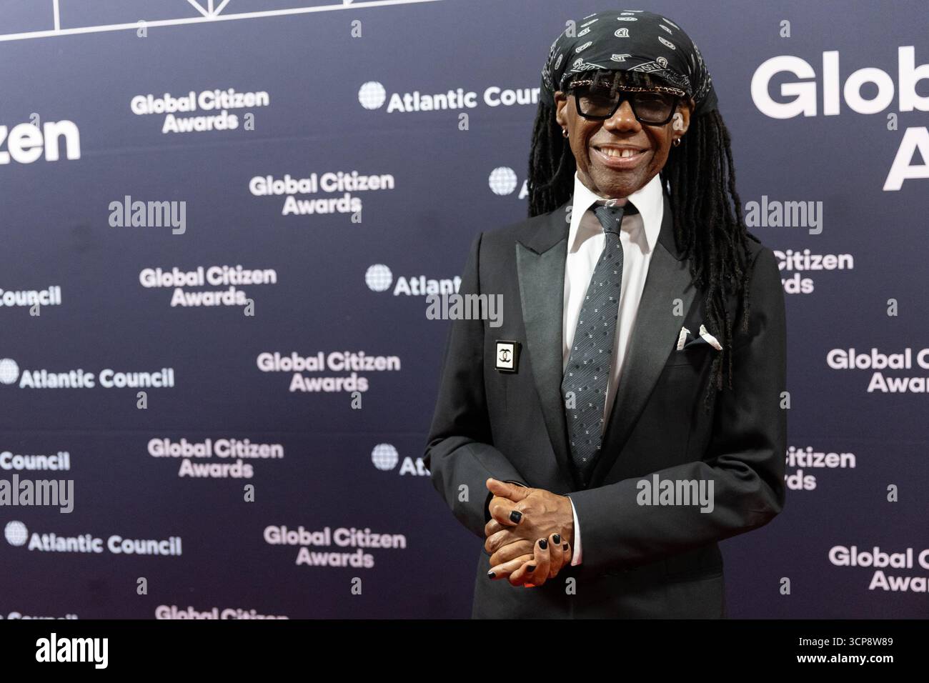 Nile Rodgers arrives at the Global Citizen Awards, Wednesday, Sept. 24 ...