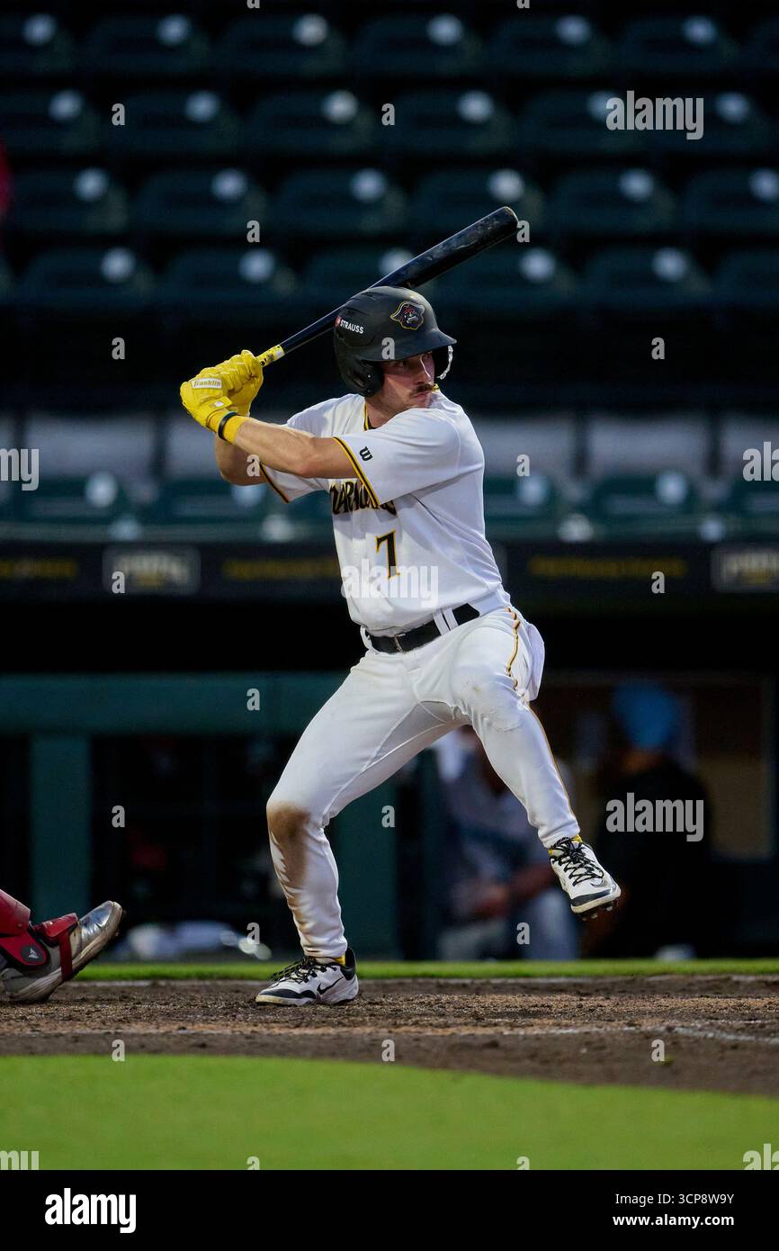 Bradenton Marauders Josh Tate (7) bats during an MiLB Florida State ...