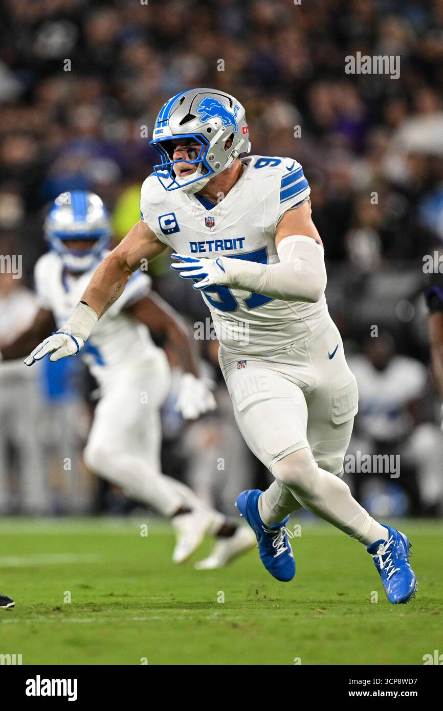 Detroit Lions defensive end Aidan Hutchinson in action during the first ...
