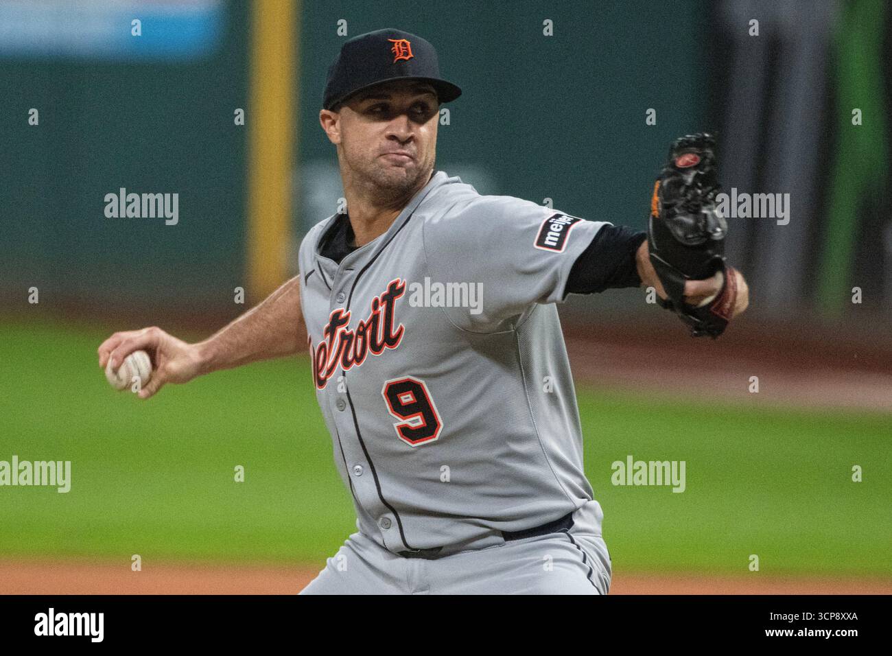 Detroit Tigers starting pitcher Jack Flaherty delivers against the ...