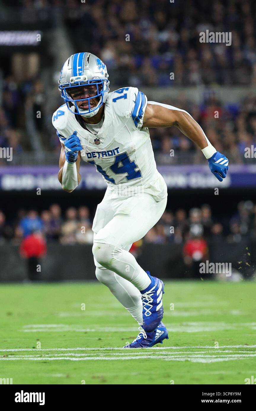 Detroit Lions wide receiver Amon-Ra St. Brown (14) in action during the ...