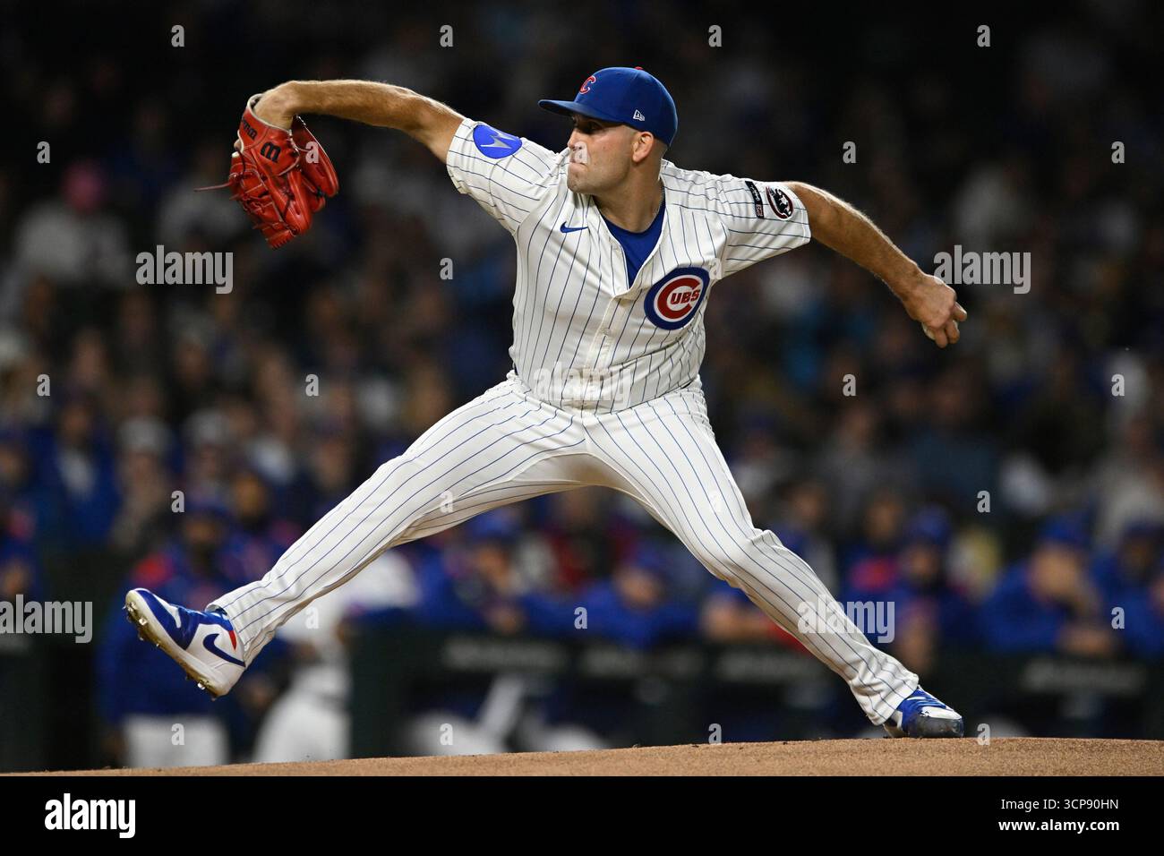 Chicago Cubs starter Matthew Boyd delivers a pitch during the first ...