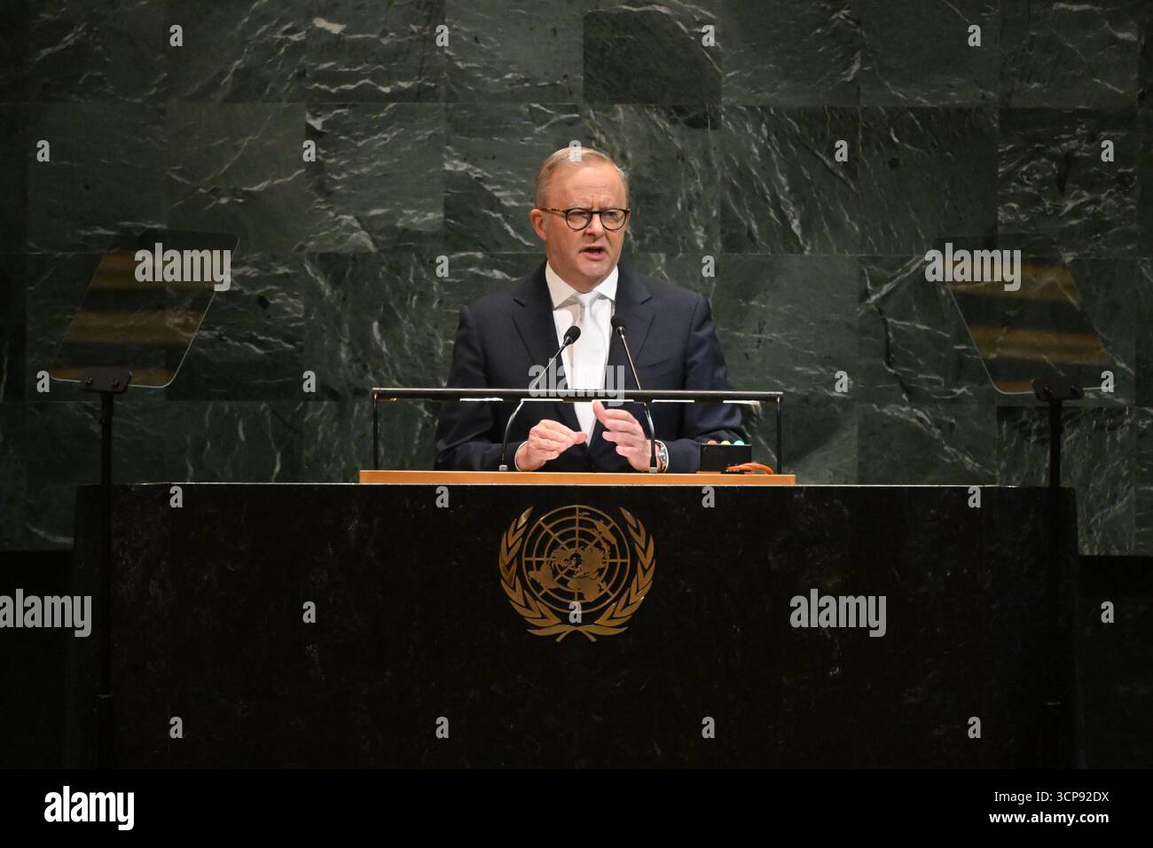 Australian Prime Minister Anthony Albanese addresses the 80th session ...