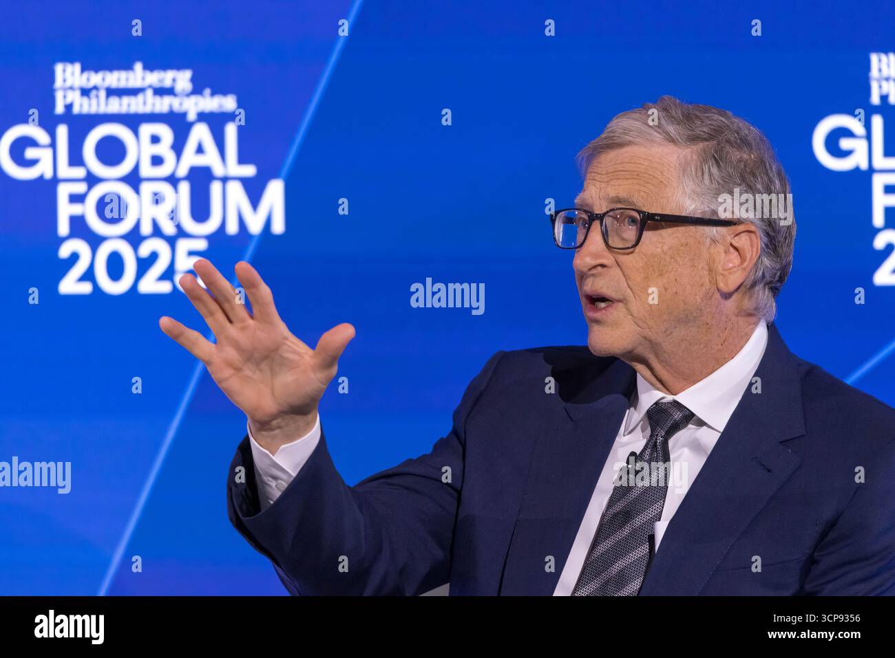 Bill Gates speaks onstage at the Bloomberg Philanthropies Global Forum ...