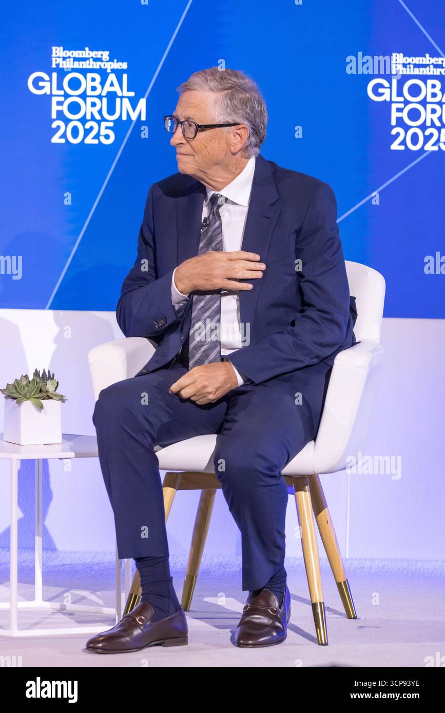 Bloomberg Philanthropies Global Forum 2025 Bill Gates speaks onstage at ...
