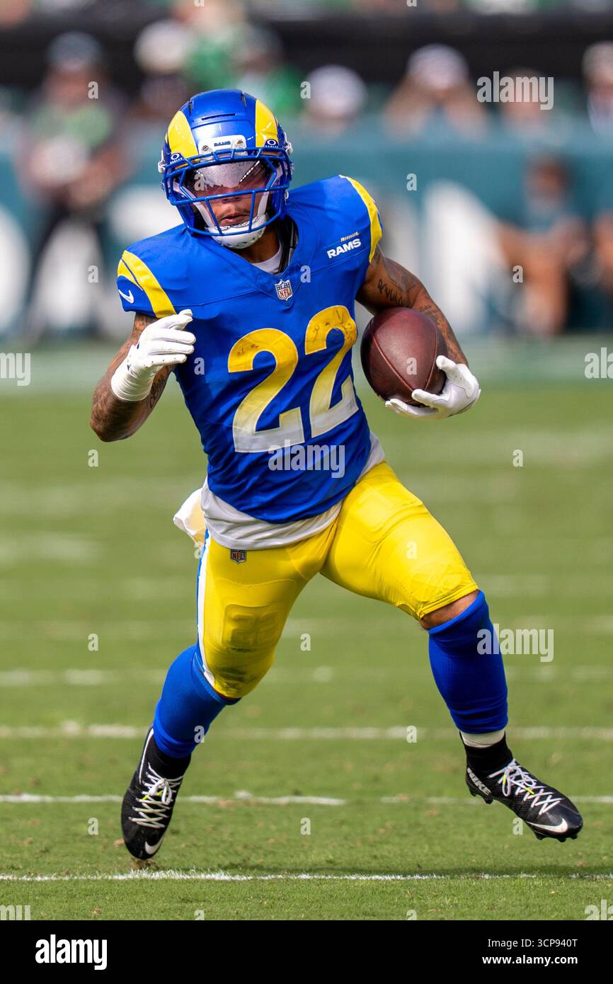 Los Angeles Rams running back Blake Corum in action during an NFL ...