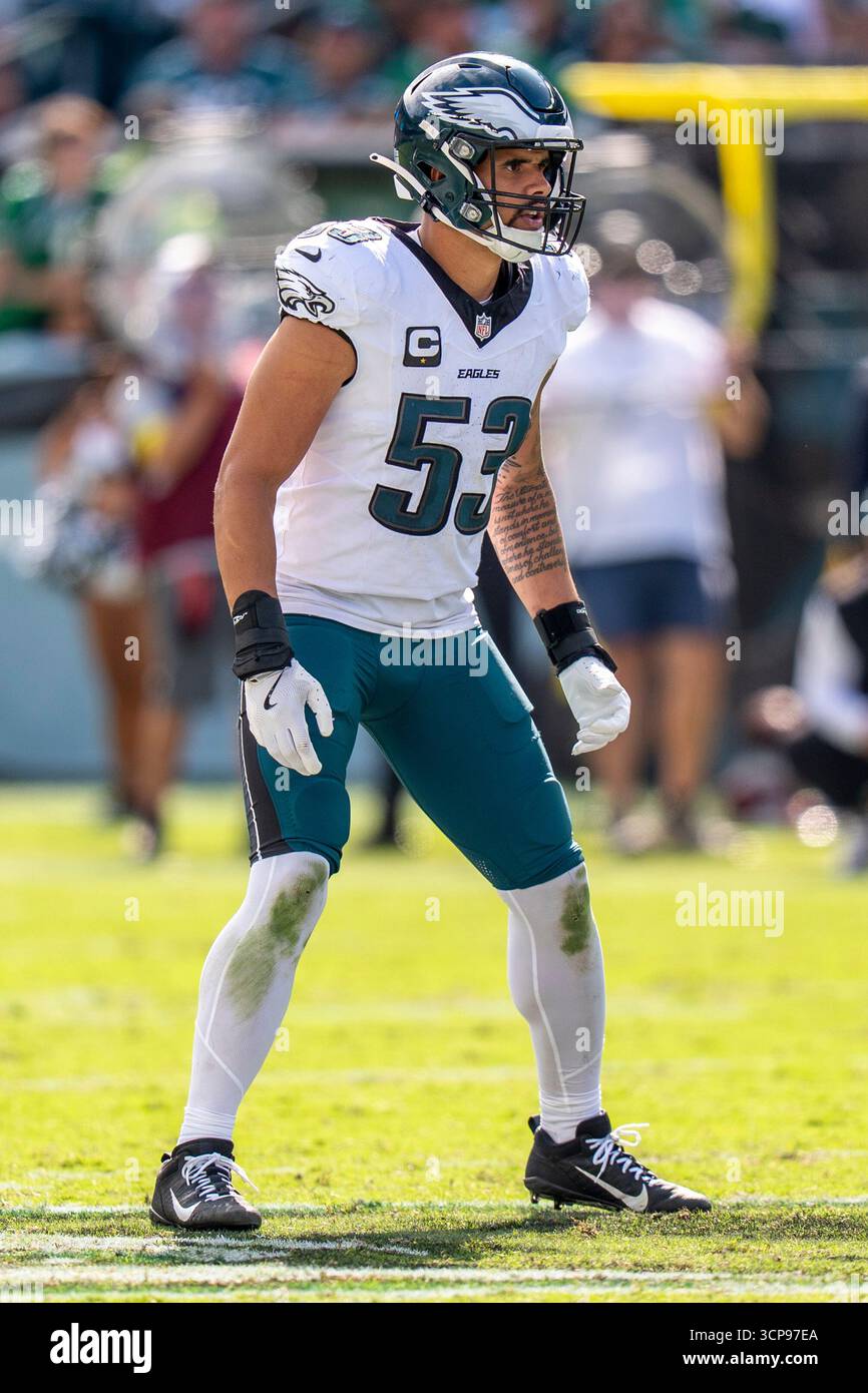 Philadelphia Eagles linebacker Zack Baun in action during an NFL ...