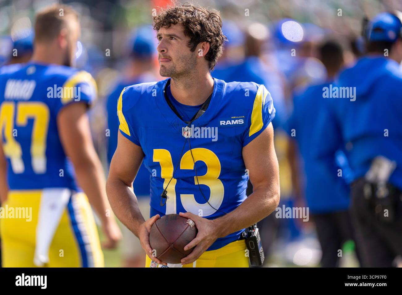 Los Angeles Rams quarterback Stetson Bennett IV looks on during an NFL ...