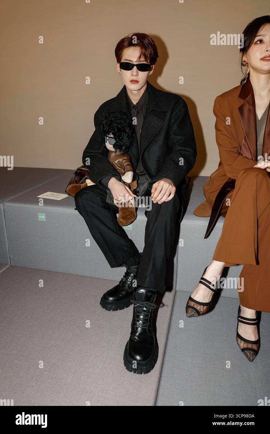 Tan Jianci attends FENDI Spring-Summer 2026 runway during Milan Fashion ...