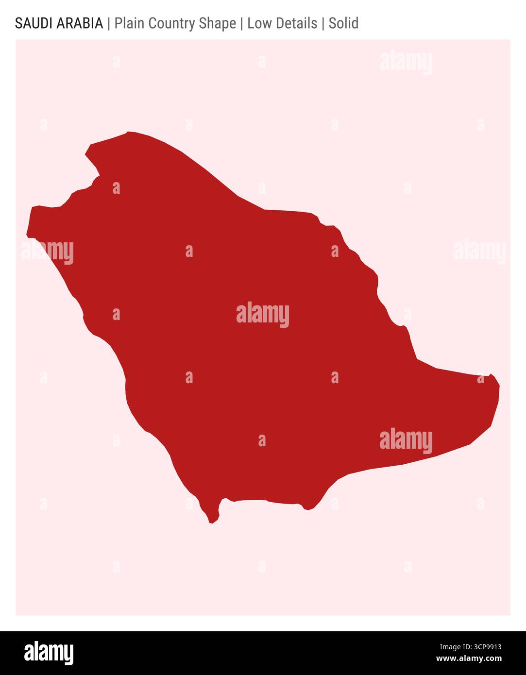 Saudi Arabia plain country map. Low details. Solid style. Shape of ...