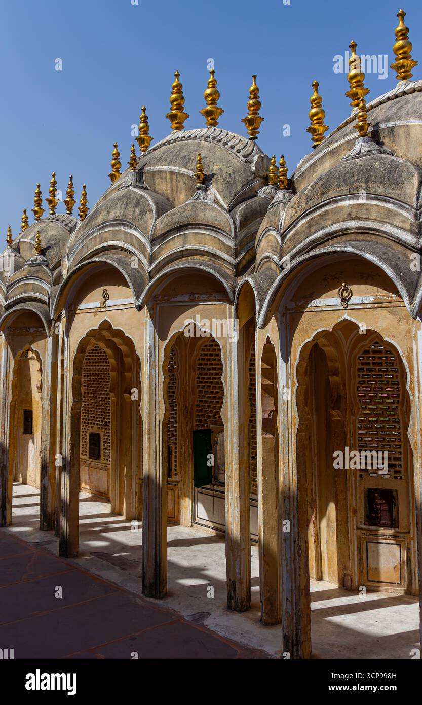 Arches and Domes with Golden Finials of the Ornate Hawa Mahal Stock ...