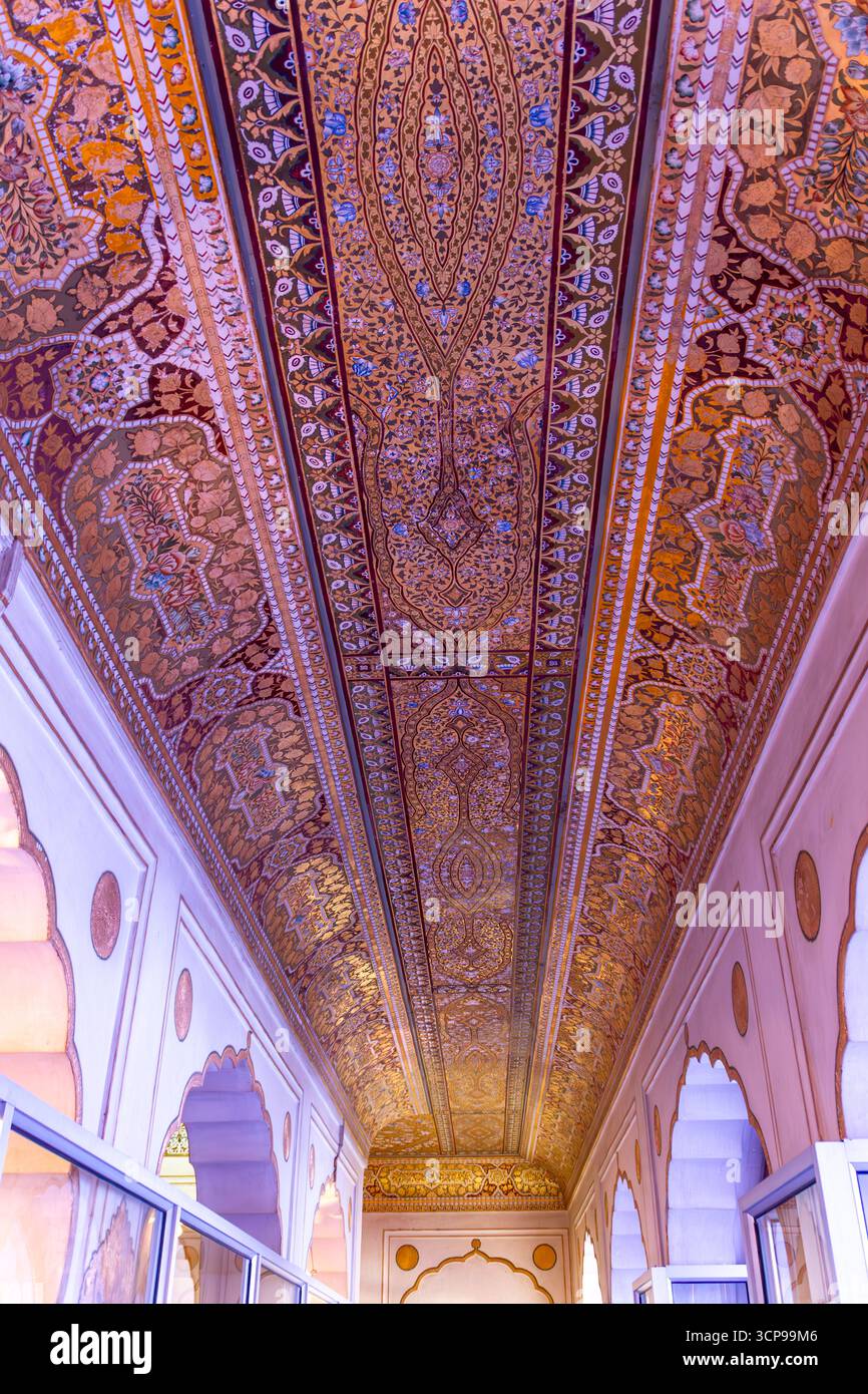 Low-Angle View of an Opulent, Intricately Painted Palace Ceiling in ...
