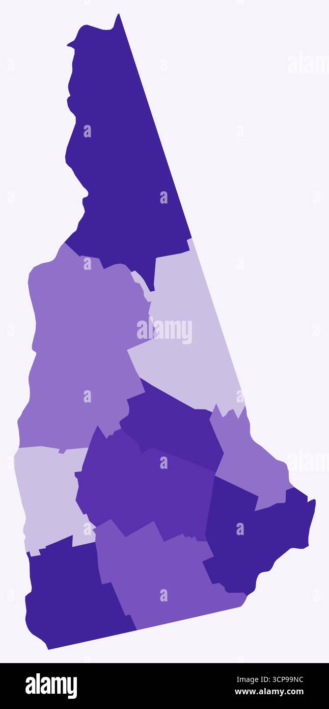 Map of New Hampshire with counties. Just a simple state border map with ...