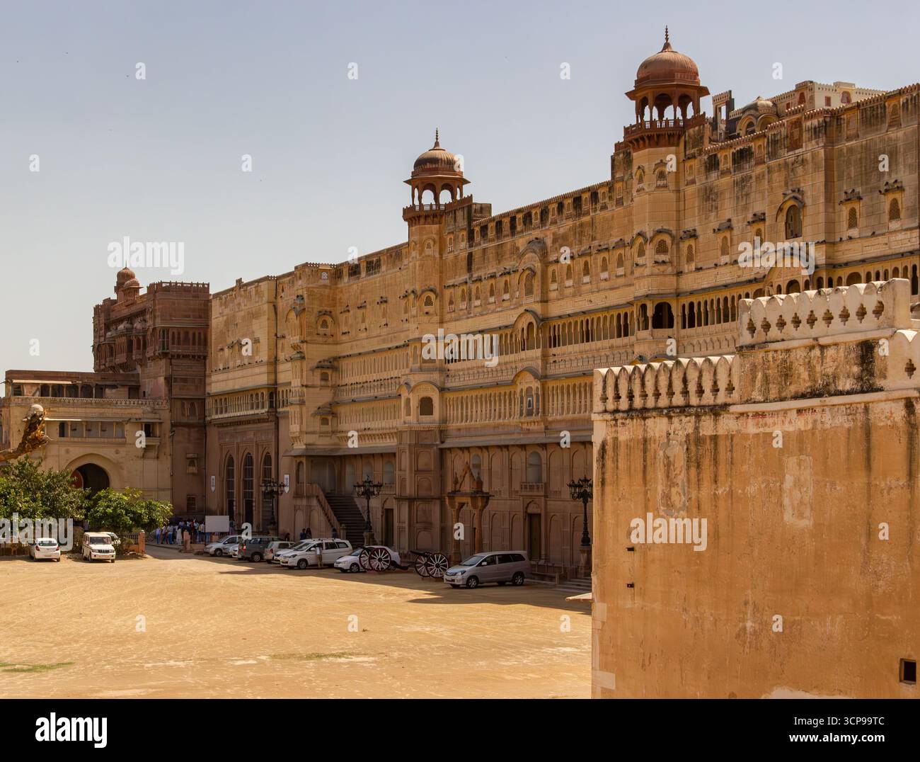 Massive, Ornate Wall of Junagarh Fort with Domes and Battlements Under ...