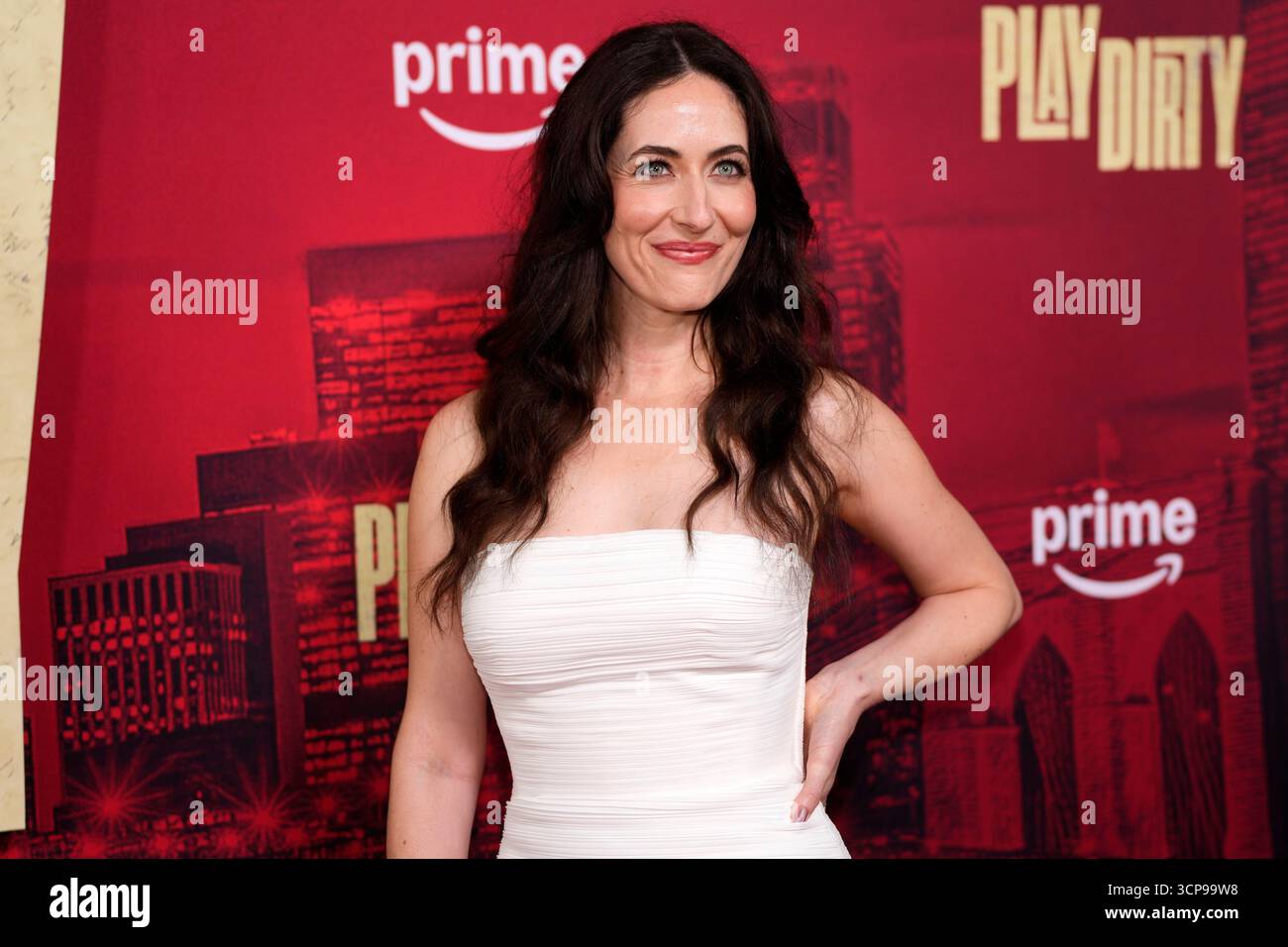 Claire Lovering attends the world premiere of Prime Video's "Play Dirty" at the SVA Theatre on ...