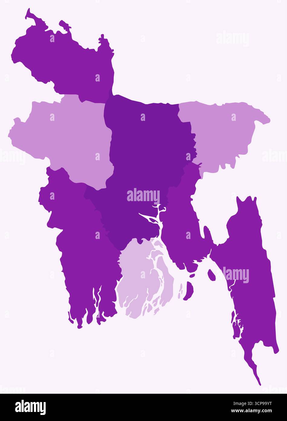 Map of Bangladesh with regions. Just a simple country border map with ...