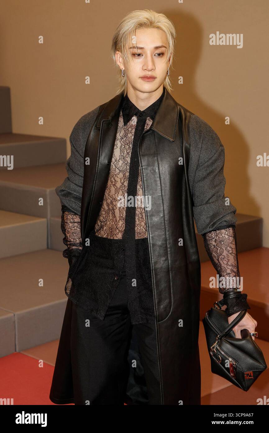 Bang Chan attends FENDI Spring-Summer 2026 runway during Milan Fashion ...