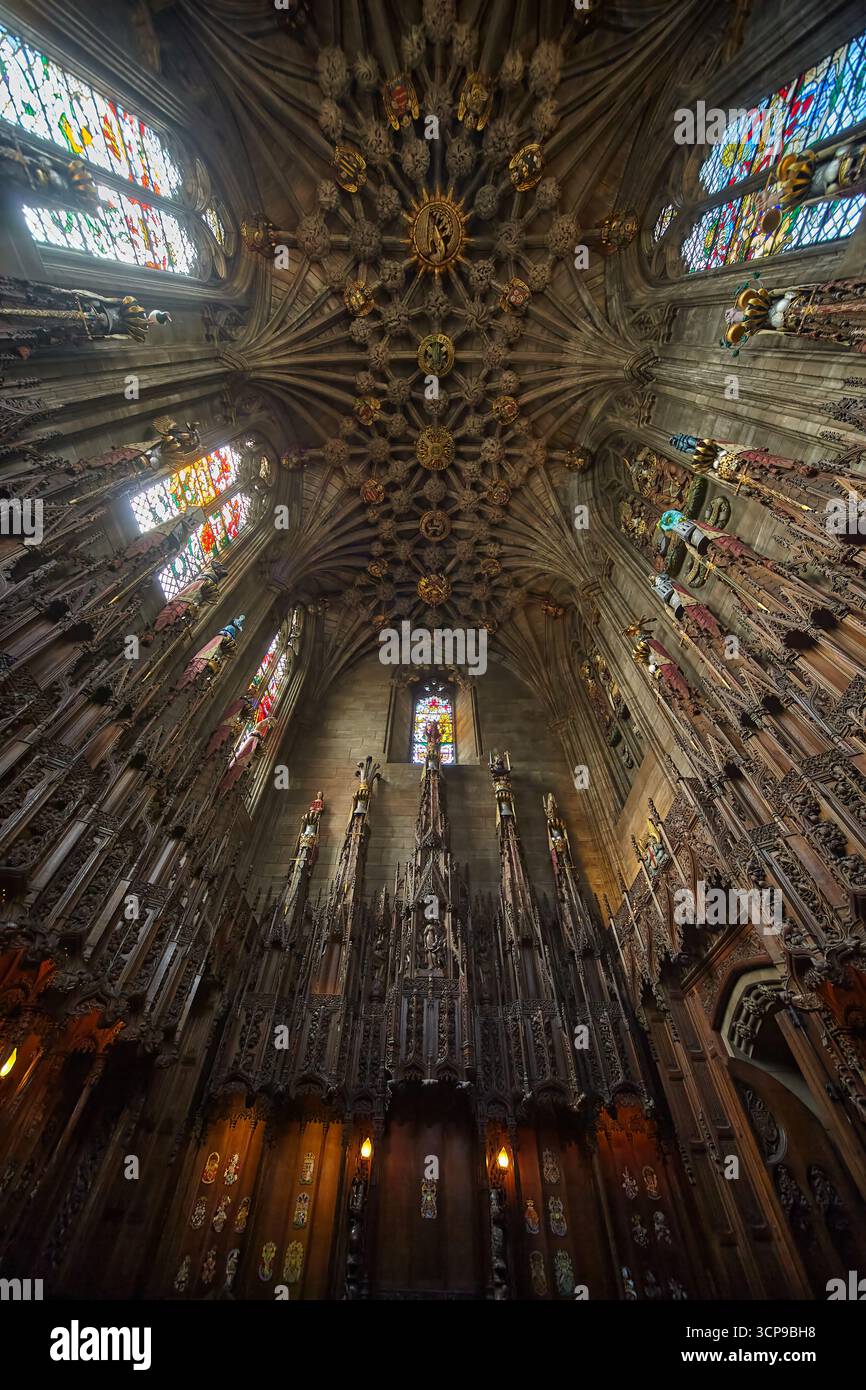 Edinburgh, Scotland - June 19, 2010: The view up to the lierne-vaulting ...