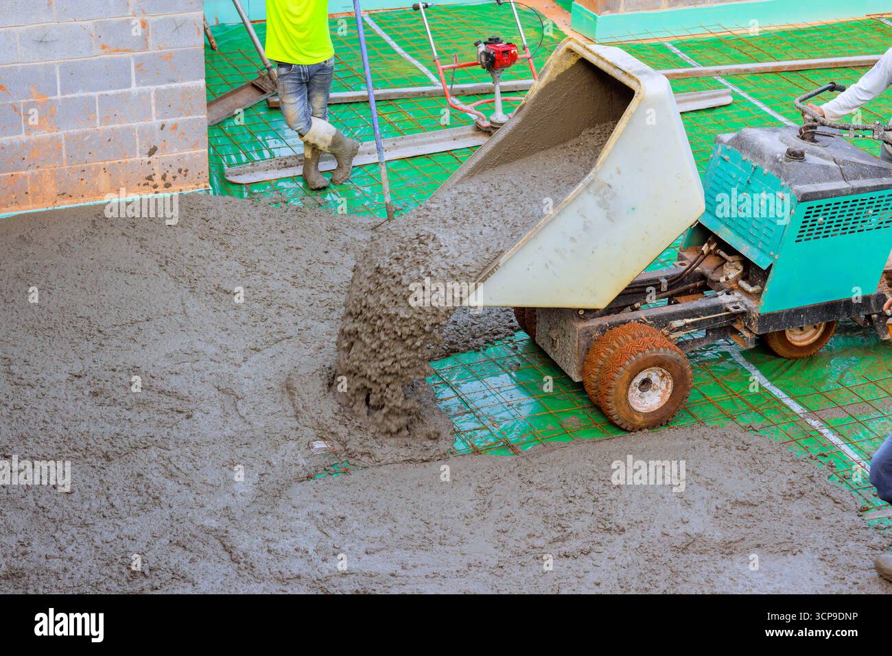 Active concrete pouring foundation residential hi-res stock photography ...