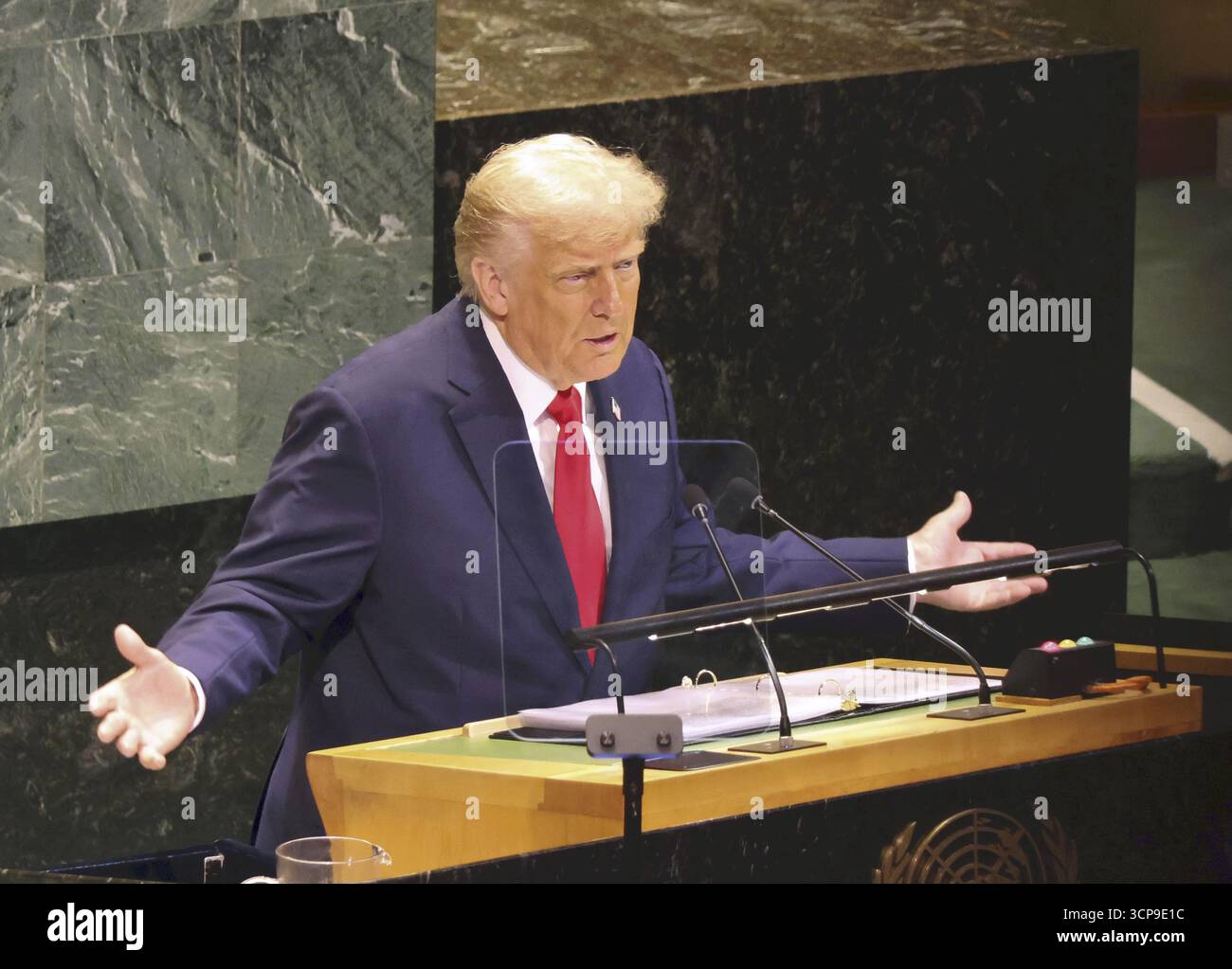 U.S. President Donald Trump speaks at the United Nations Headquarters ...