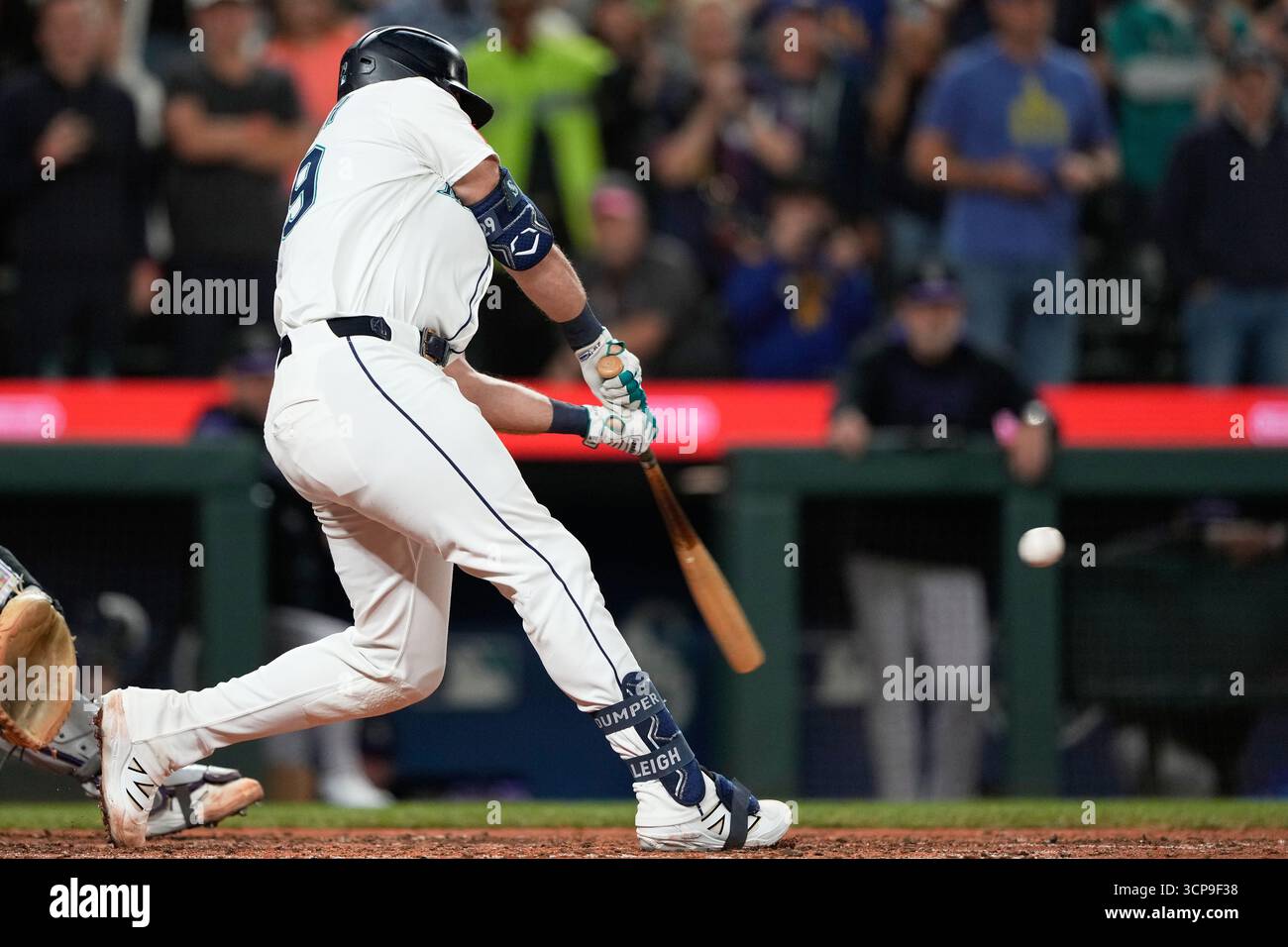 Seattle Mariners' Cal Raleigh hits his 60th home run during the eighth ...