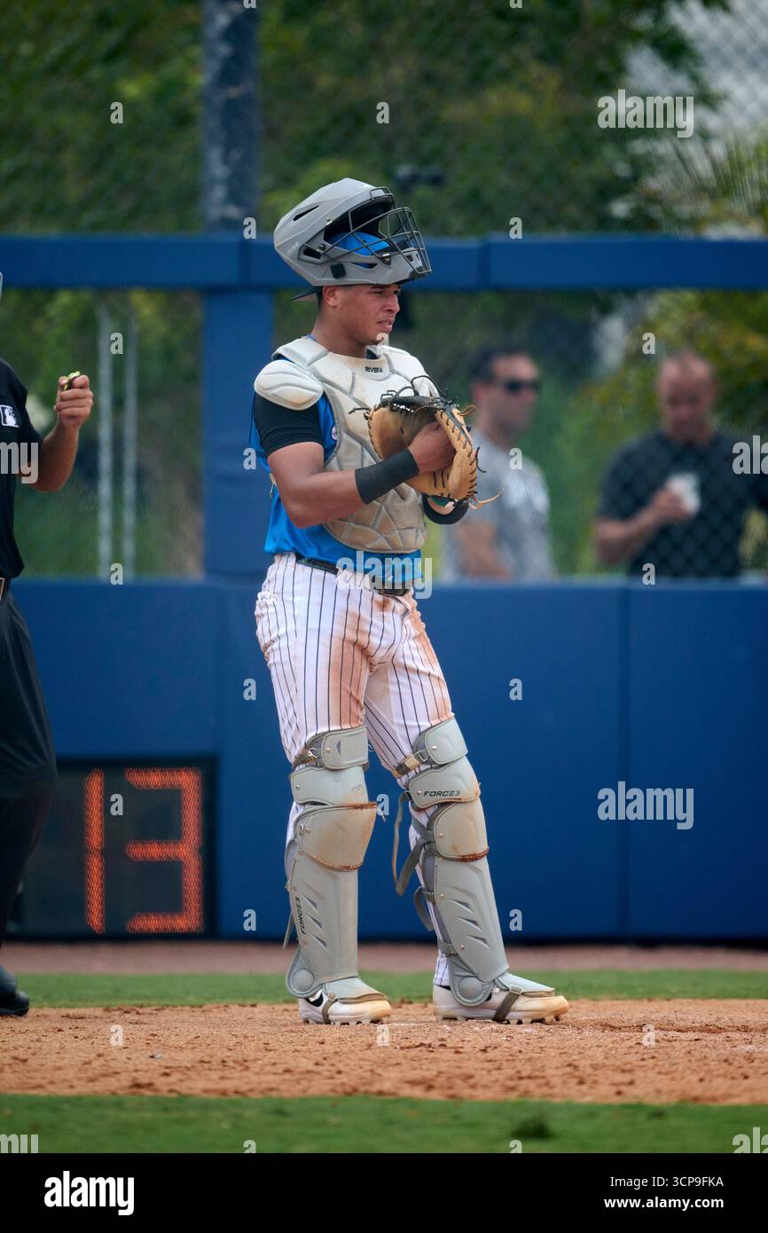 Tampa Tarpons catcher Ediel Rivera (1) during an MiLB Florida State ...